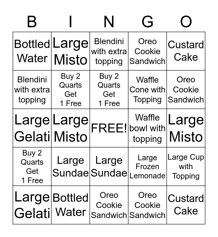 RITA'S NORTH ARLINGTON Bingo Card