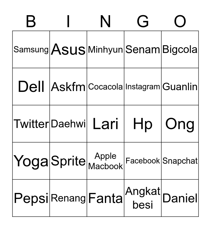 BINGONYA MILÉ Bingo Card