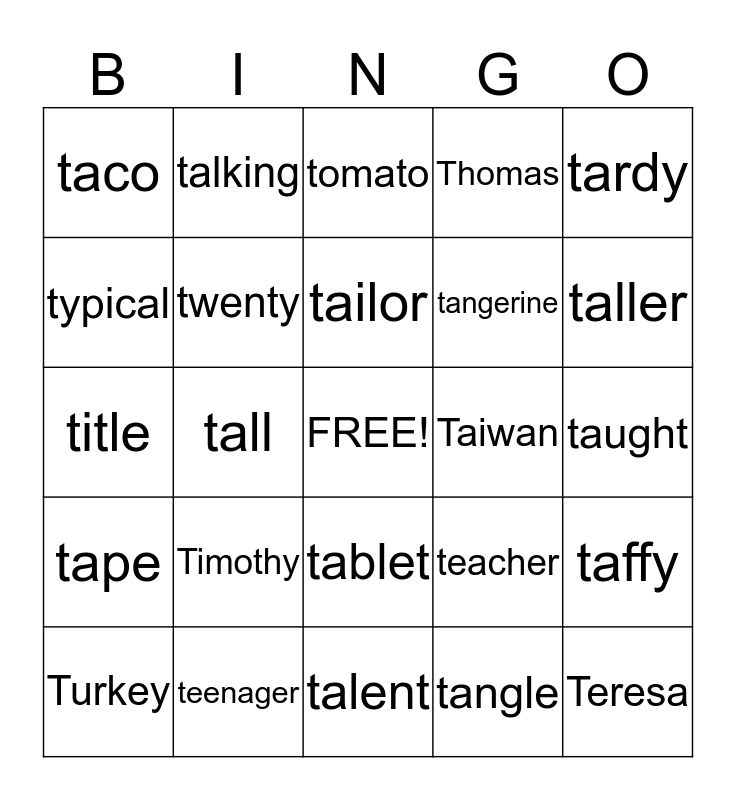 /t/ Initial Position Bingo Card