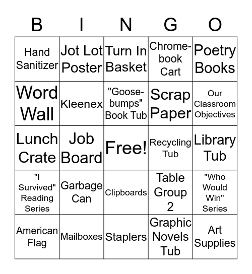 Welcome to Room 202 Bingo Card