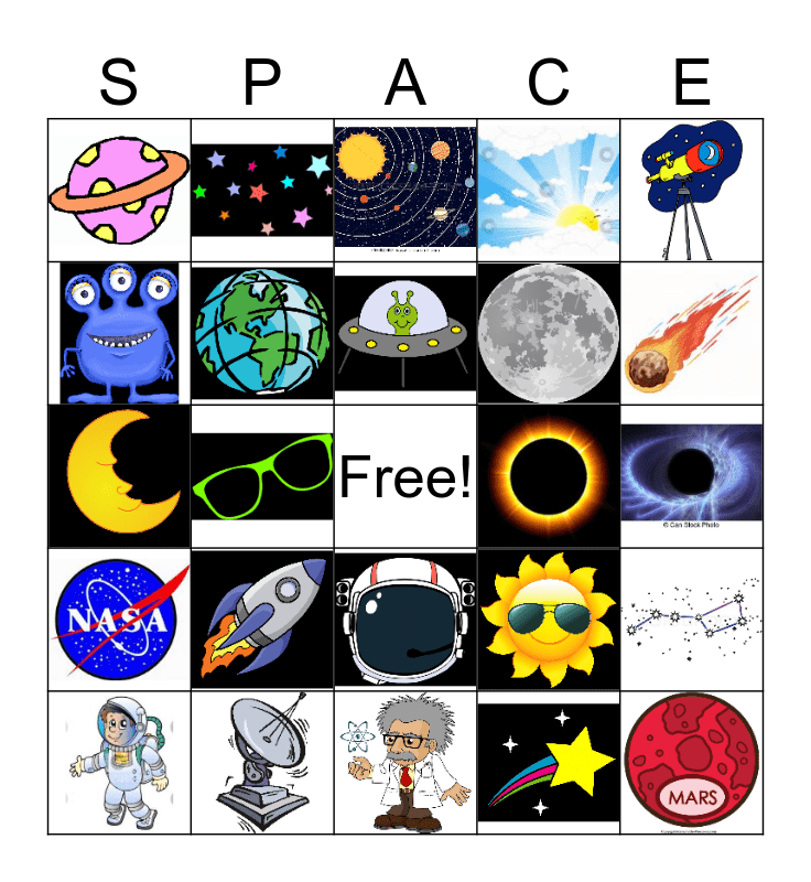 Outer Space Bingo Card
