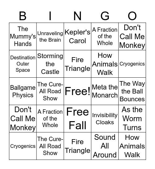SLT Bingo Card