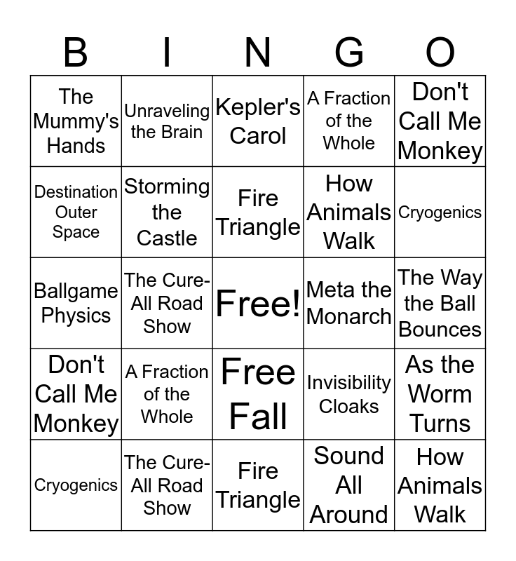 SLT Bingo Card