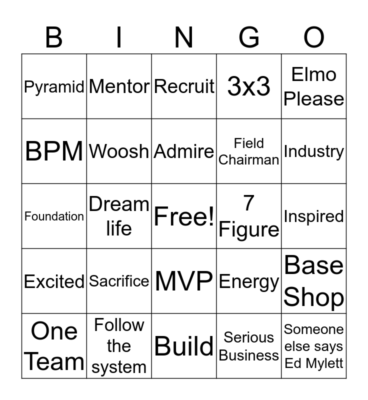 WFG Bingo Card