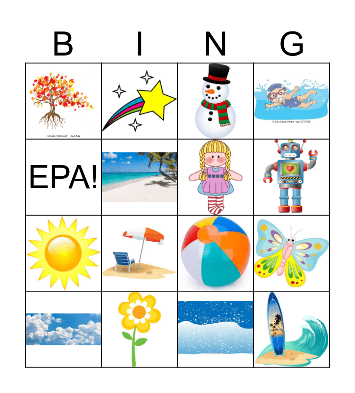 Seasons Bingo Card