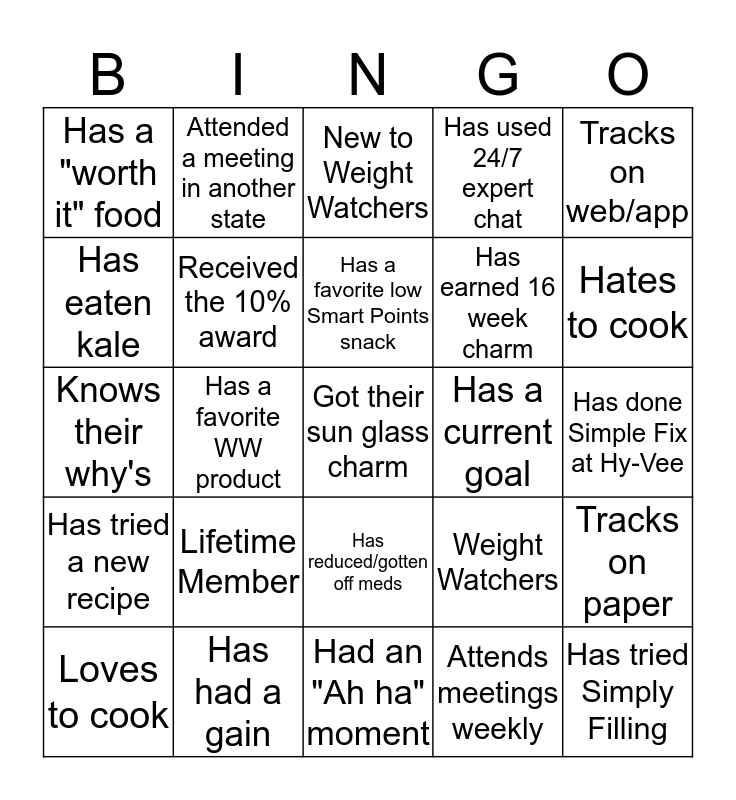 Better Together Bingo Card