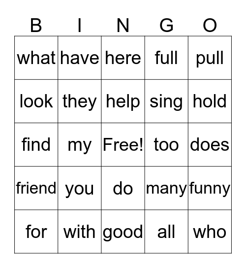 Unit 1 Bingo Card