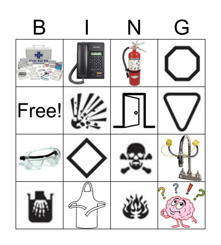 Science Safety Bingo Card