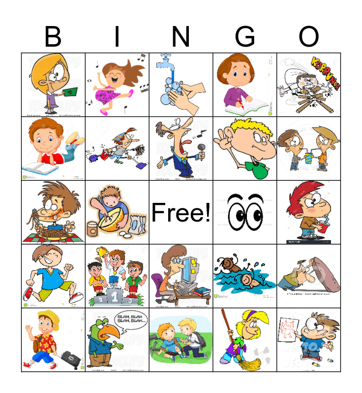 AR ER IR verbs Bingo Card