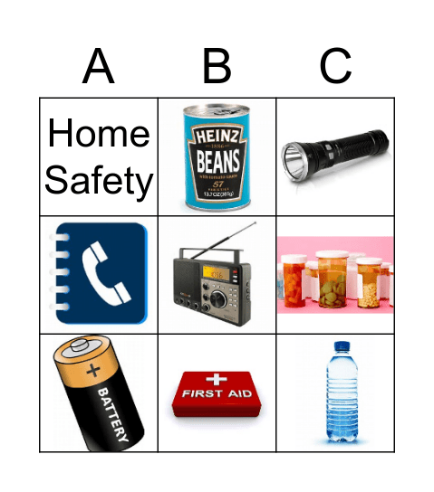 Emergency Kit BINGO Card