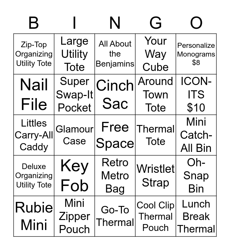 ~ Thirty-One Bingo ~ Bingo Card
