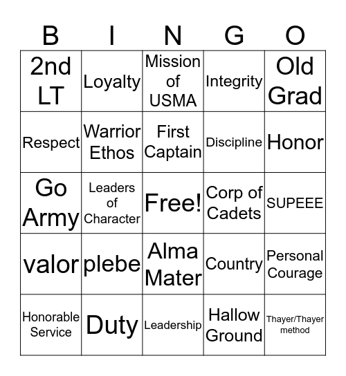 Ninninger Award Dinner 2017 Bingo Card