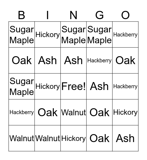 Autumn Leaves Bingo Card