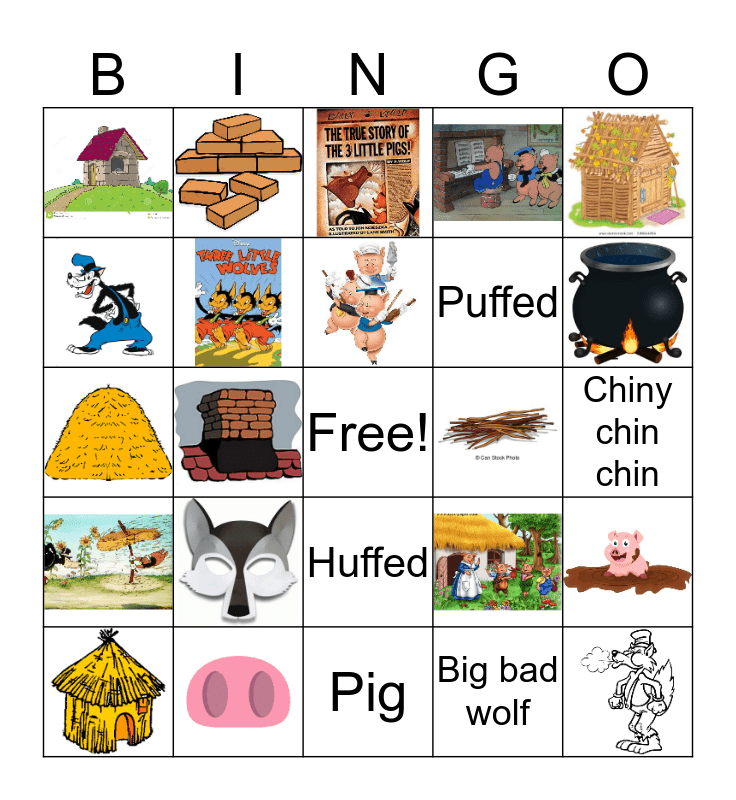 Three Little Pigs Bingo Card