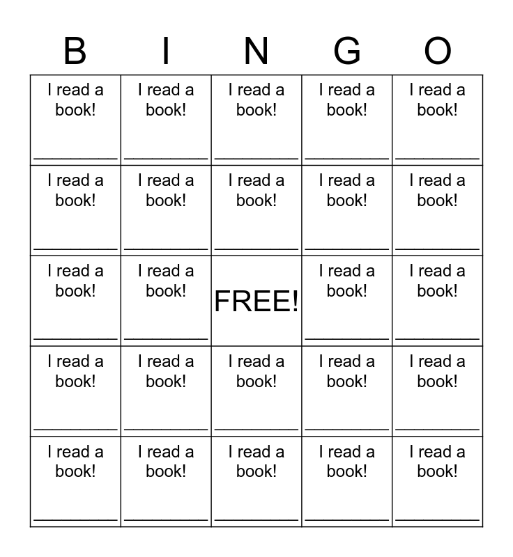 BOOK BINGO Card