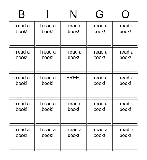 BOOK BINGO Card