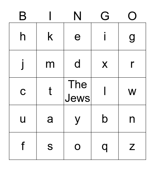 Alt-Right Bingo Card