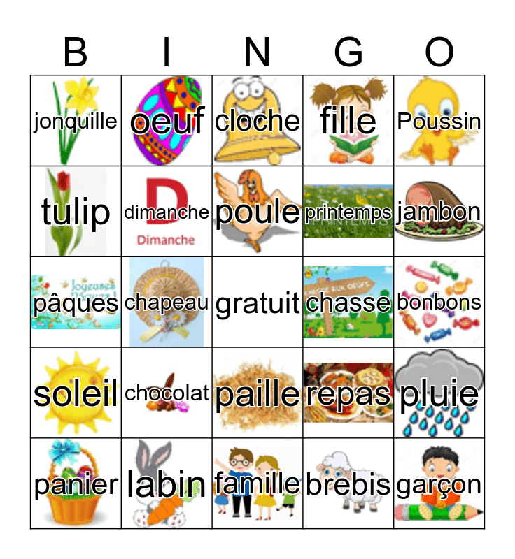 Bingo de Pâques Bingo Card