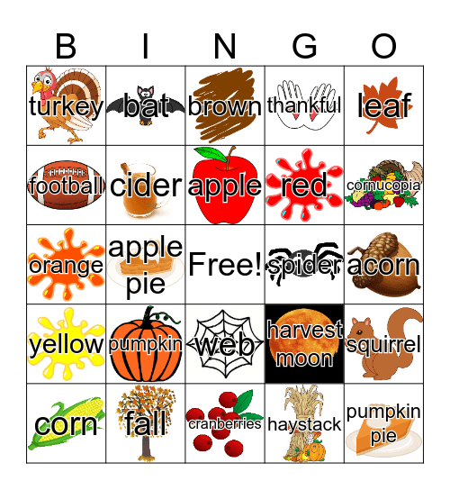 Fall Bingo Card