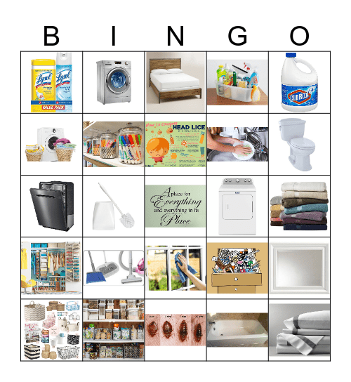 Household Chores Reverse Bingo/Jeopardy Bingo Bingo Card