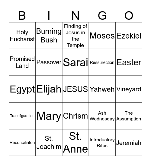 The Good News Bingo Card