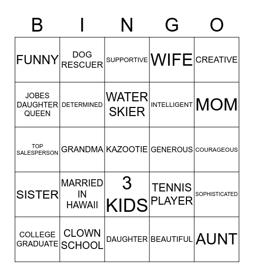 JUDI'S 70TH BIRTHDAY BINGO Card