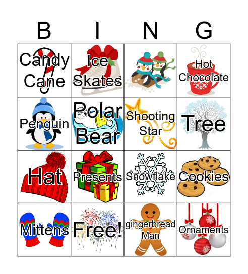 Winter Wonderland Bingo Card