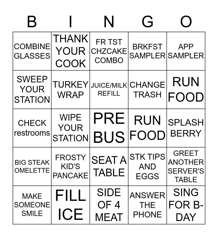 NEIGHBORHOOD BINGO Card