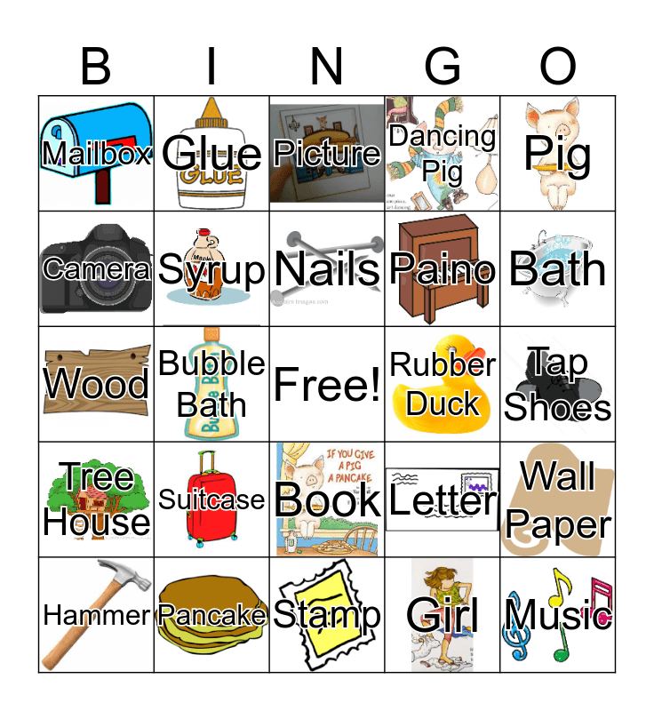 If You Give A Pig A Pancake Bingo Card