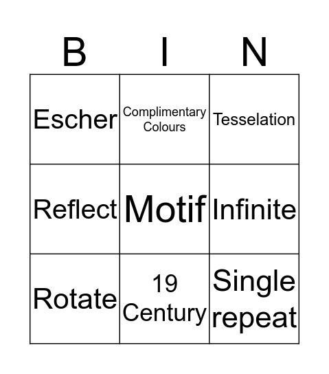 Pattern Bingo Card