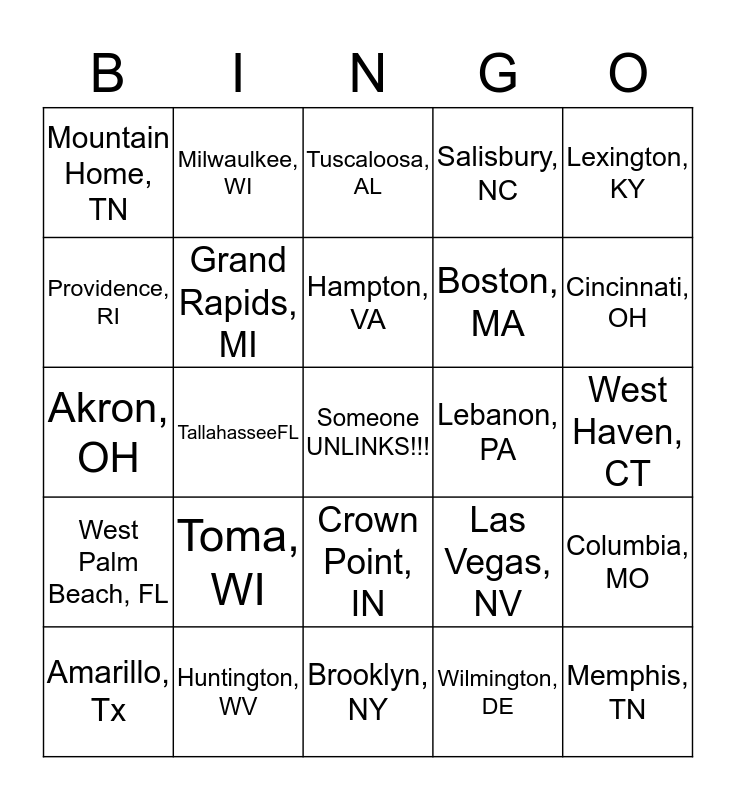 VA SELECTION BINGO! Bingo Card