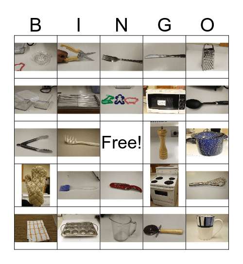 Kitchen Utensils & Appliances Bingo Card