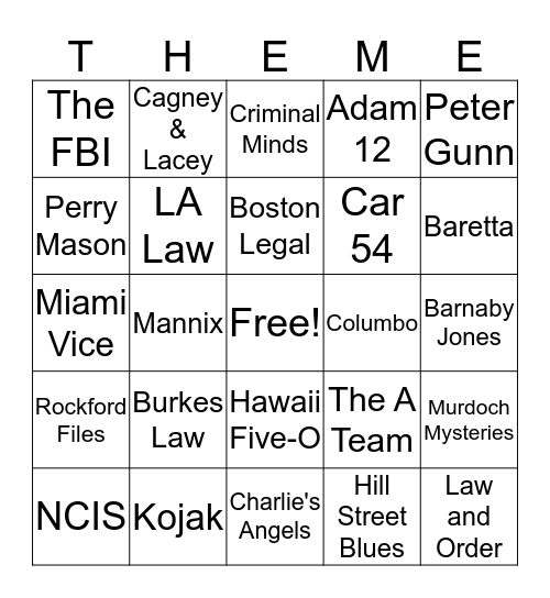 COPS LAWYERS & PI'S Bingo Card
