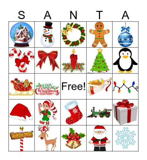 Santa Bingo Card