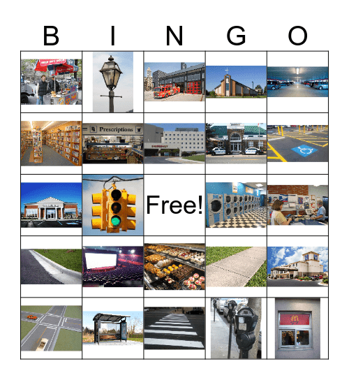 Around Town Bingo Card
