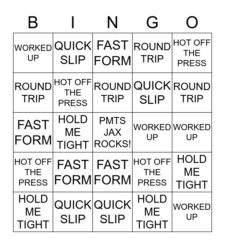 Express Style BINGO Card