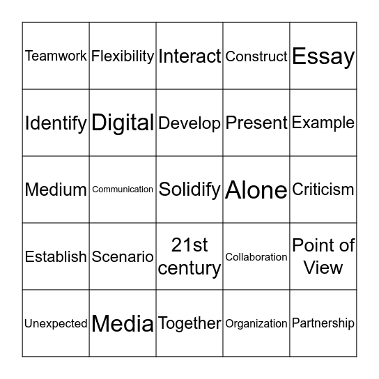 Teamwork Bingo Card