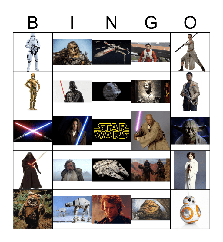 STAR WARS Bingo Card