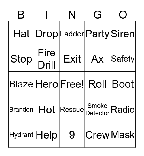 Fire Bingo Card