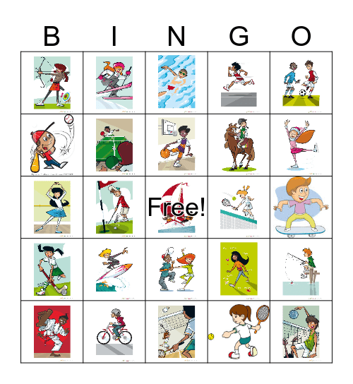 Sports and Activities Bingo Card