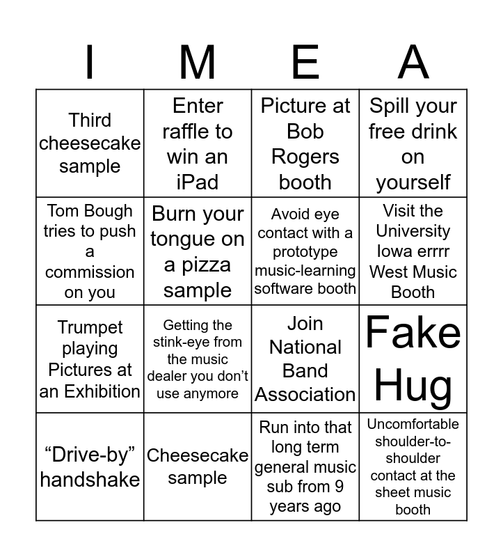 Exhibit Hall Bingo Card