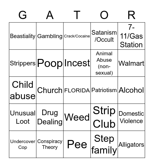 FLORIDAMAN BINGO Card