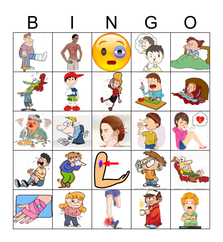 Illness/Health Bingo Card