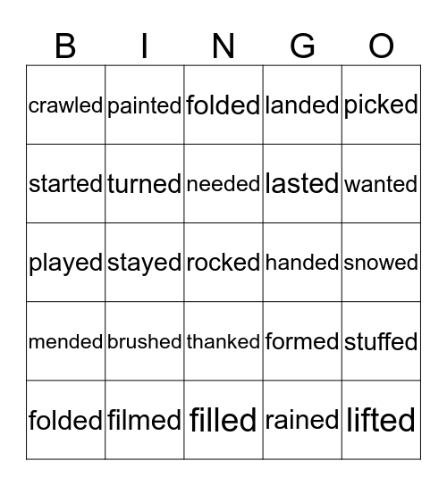 (ed) words Bingo Card
