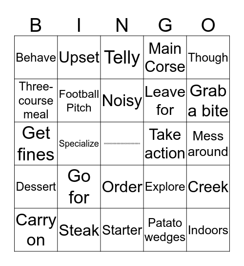 Engels blz 65 Bingo Card