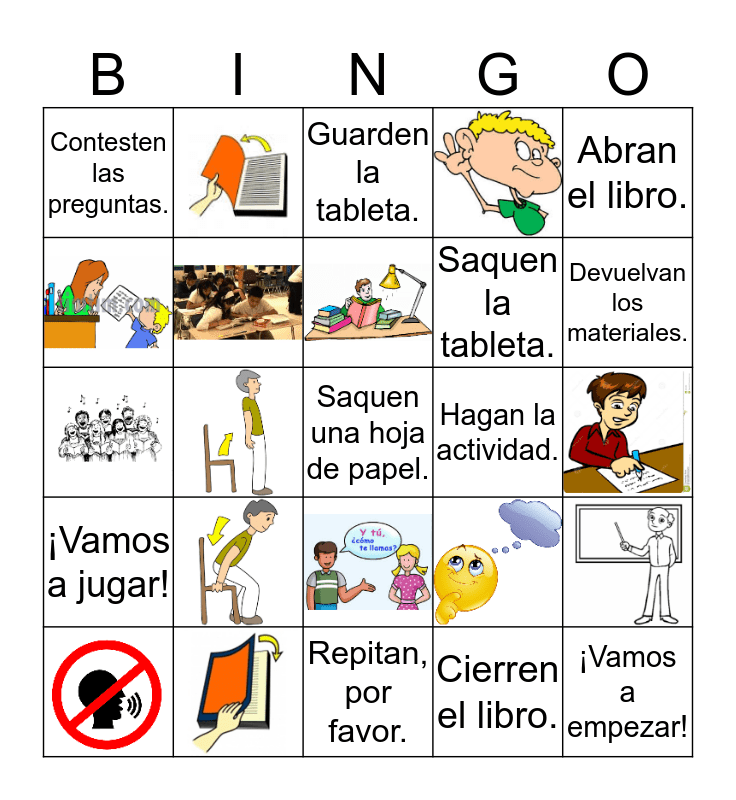 Los mandatos (Commands) Bingo Card