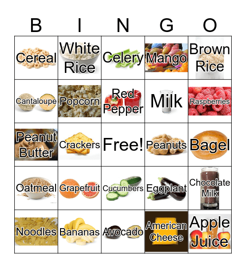 Healthy Eating Bingo Card