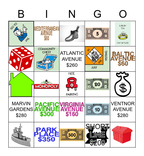 MONOPOLY Bingo Card