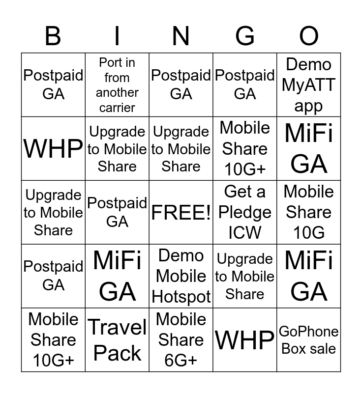 Target/ Cartoys GTBingo! Bingo Card