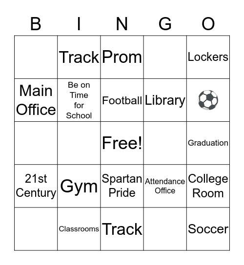 Southeast High School Bingo Card